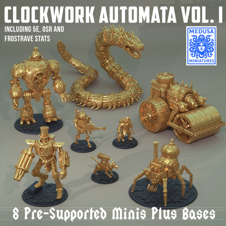3D Printable Clockwork Automata Vol. I – Steampunk Construct Miniature ...
