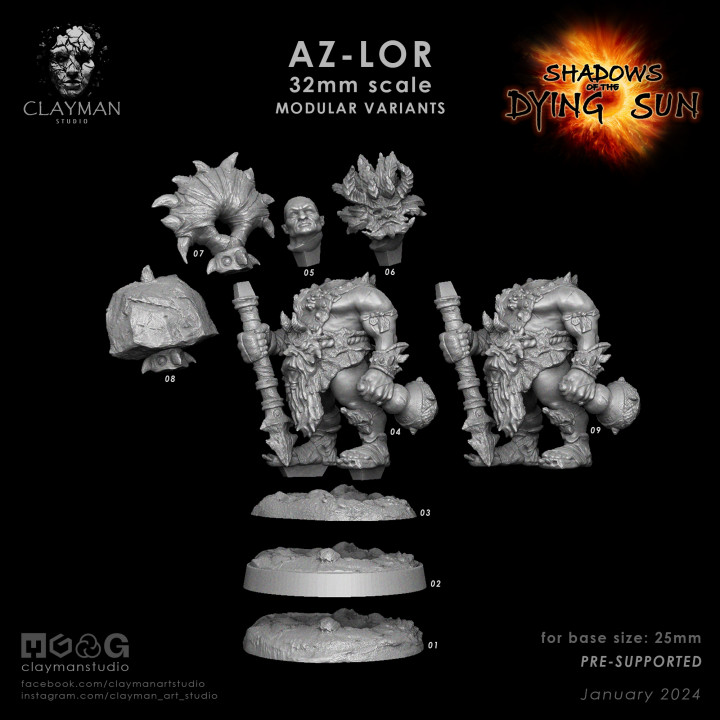 3D Printable Az-Lor 32mm by Clayman Studio