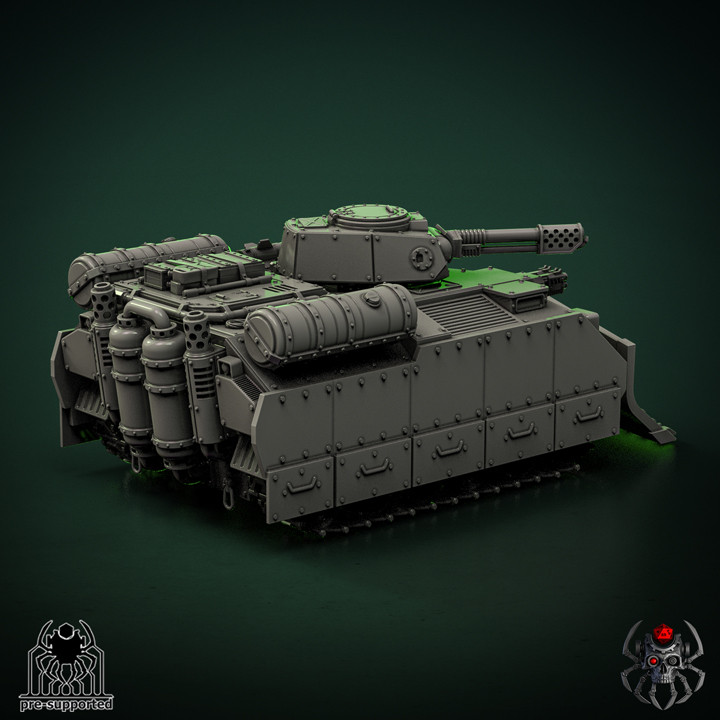 3D Printable infantry support fire vehicle by EightLegsMiniatures