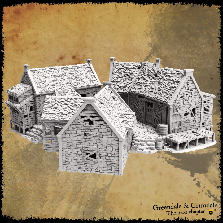 3D Printable Greendale - Slums by 3Dlayeredscenery