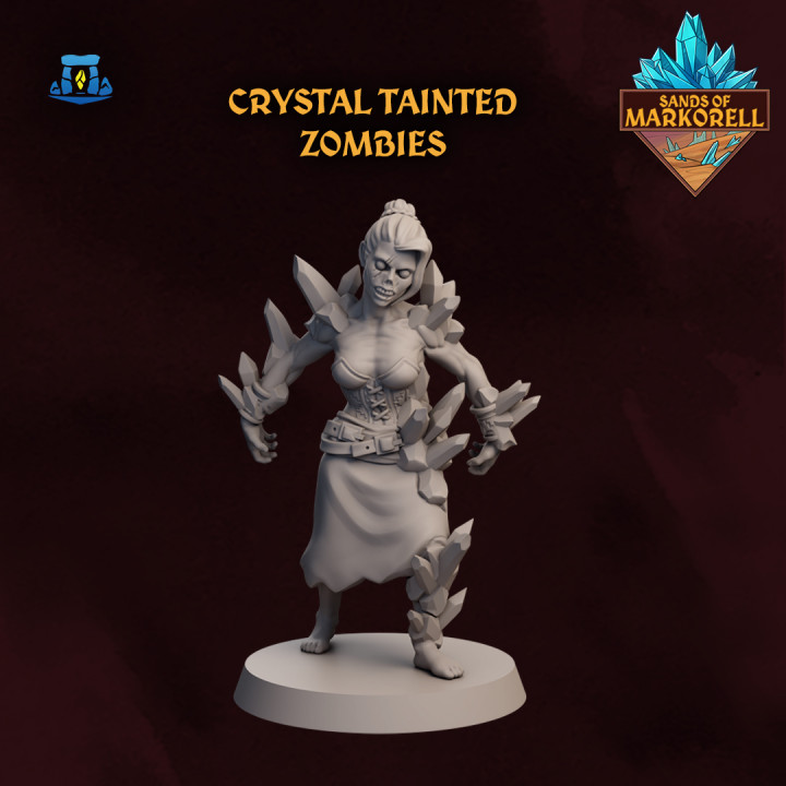 3D Printable Crystal Tainted Zombie. Female Version by Wishgate-Studio