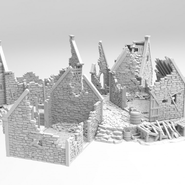 3D Printable Grimdale - Slums by 3Dlayeredscenery