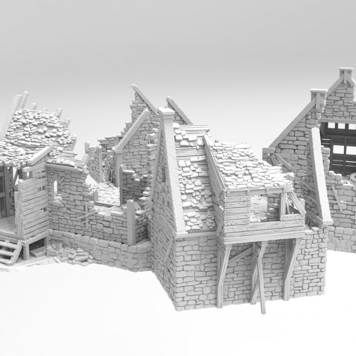 3D Printable Grimdale - Slums by 3Dlayeredscenery