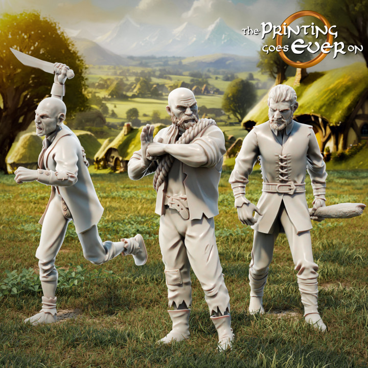 3D Printable Ruffians - Presupported by The Printing Goes Ever On