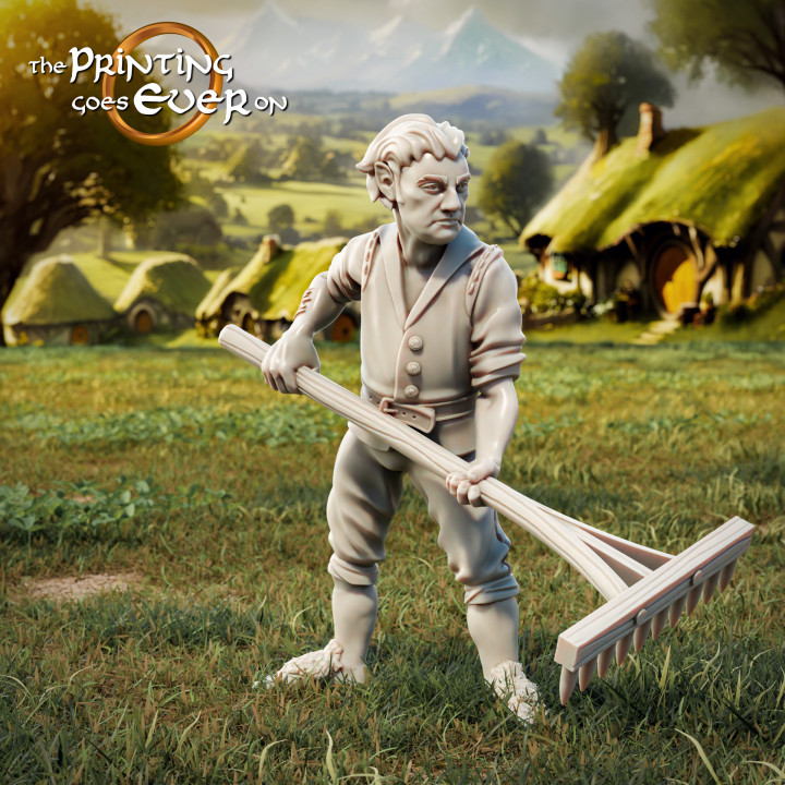 3D Printable Halfling Commoner - B - Presupported by The Printing Goes ...