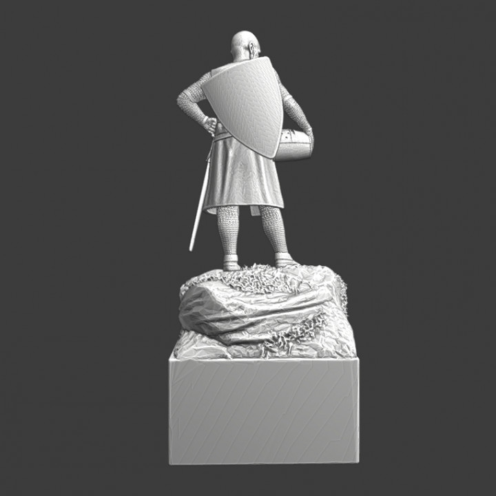 3D Printable Medieval Crusader knight stand with helmet by Northern ...