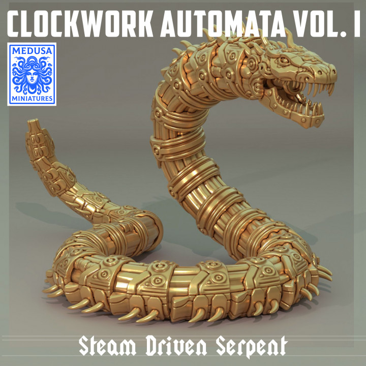 3D Printable Steam Driven Serpent – Clockwork Snake Monster Miniature ...