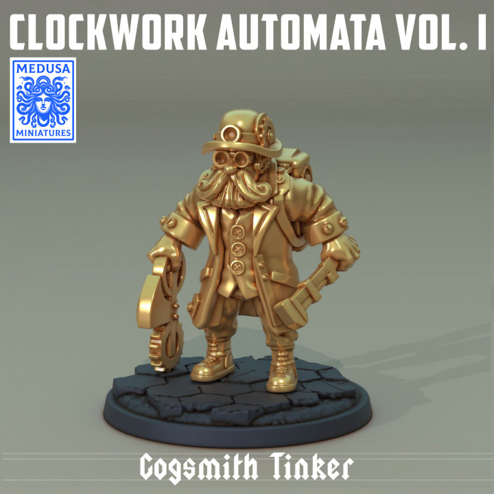 3D Printable Cogsmith Tinker – Steampunk Engineer Miniature STL ...