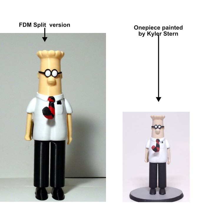 3D Printable Dilbert - Onepiece by Steve Solomon