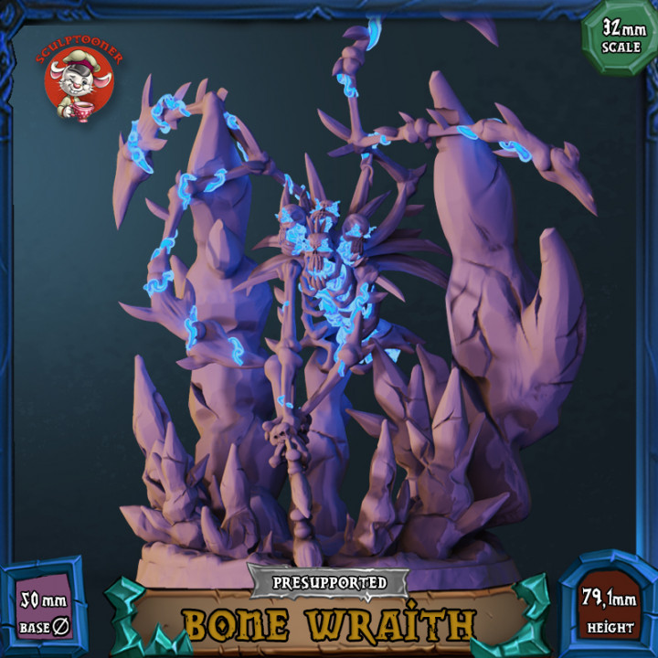 3D Printable Bone Wraith - 32mm scale pre-supported miniature by ...
