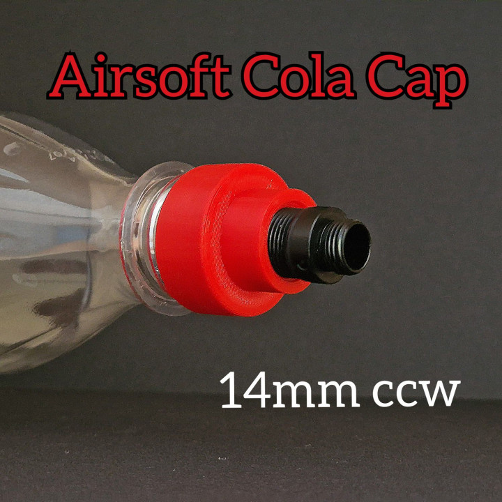 3D Printable Cola Cap with 14mm thread adapter for airsoft by Nick