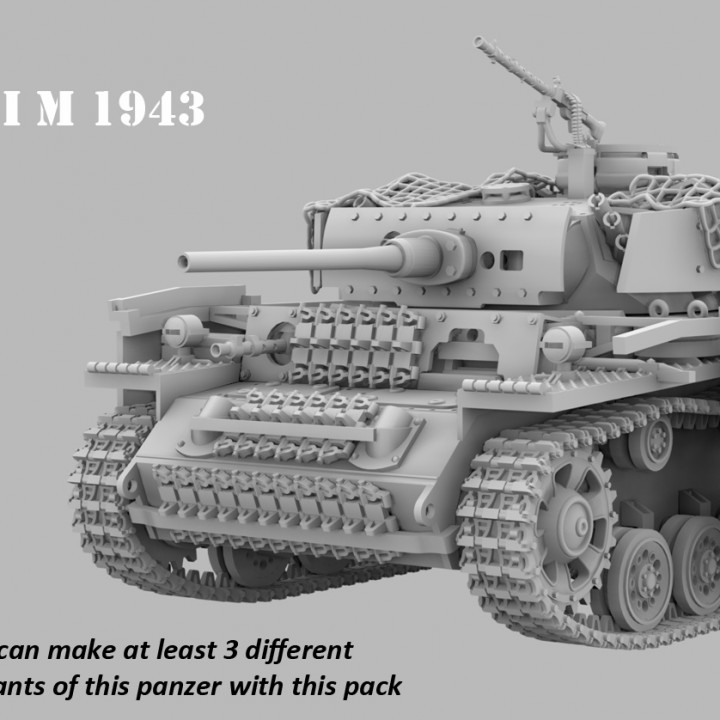 3D Printable Panzer III M 1943 by Counlane Models