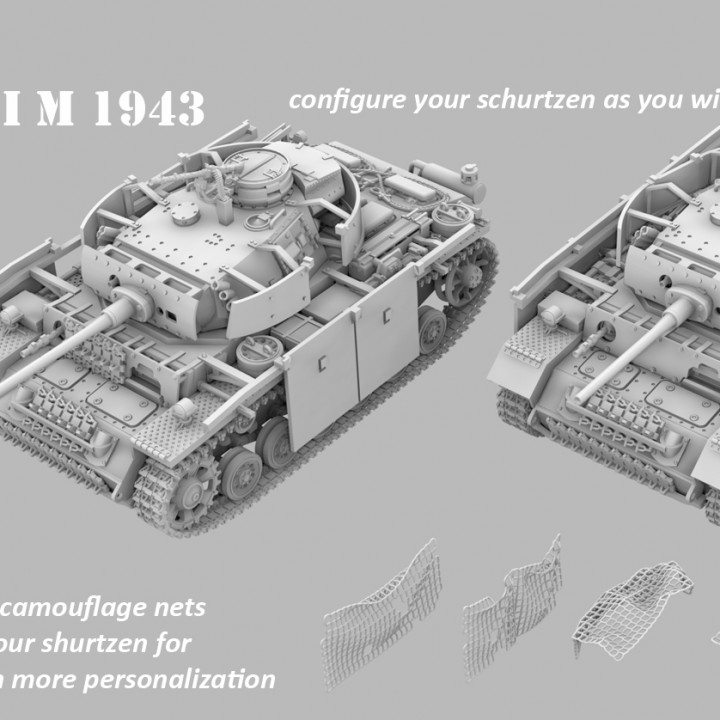 3D Printable Panzer III M 1943 by Counlane Models
