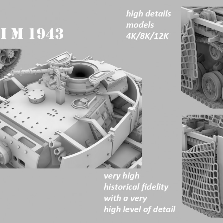 3D Printable Panzer III M 1943 by Counlane Models