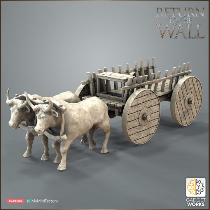 3D Printable Roman Ox Cart - Wagon by Gadgetworks