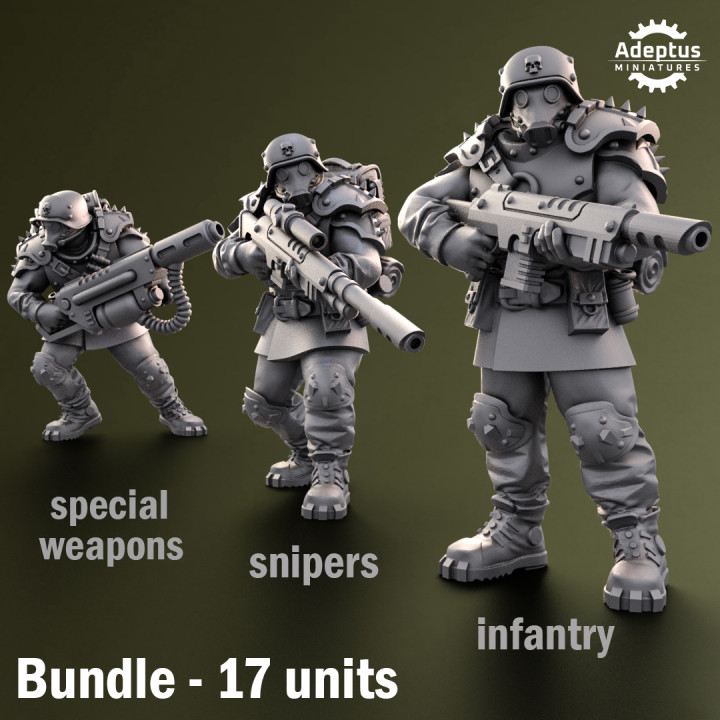 3D Printable Infantry Bundle. Grimstone Legion. Imperial Guard by ...