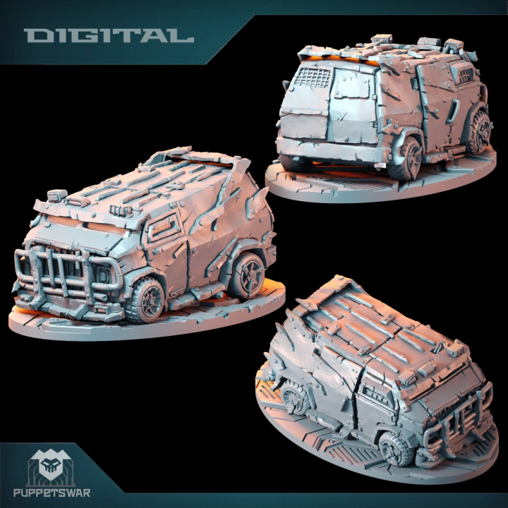 3D Printable Orc Team Battle Van by Puppetswar Miniatures