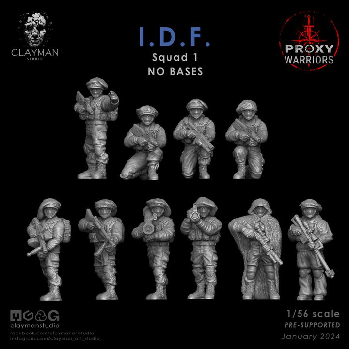3D Printable IDF Squad 1 – 1/56 scale by Clayman Studio