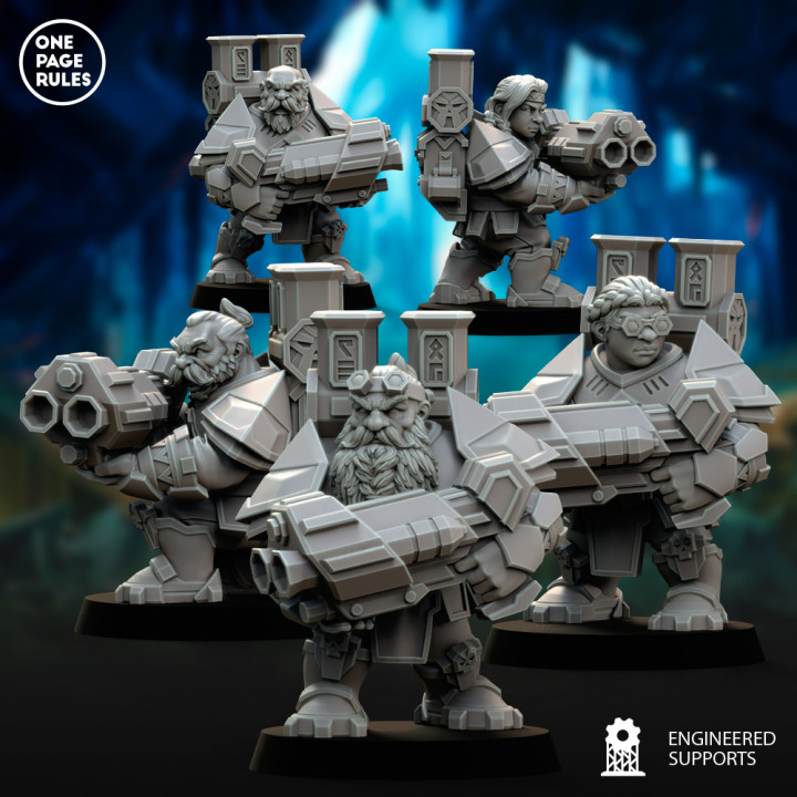 3D Printable Veterans - Dwarf Guilds by One Page Rules