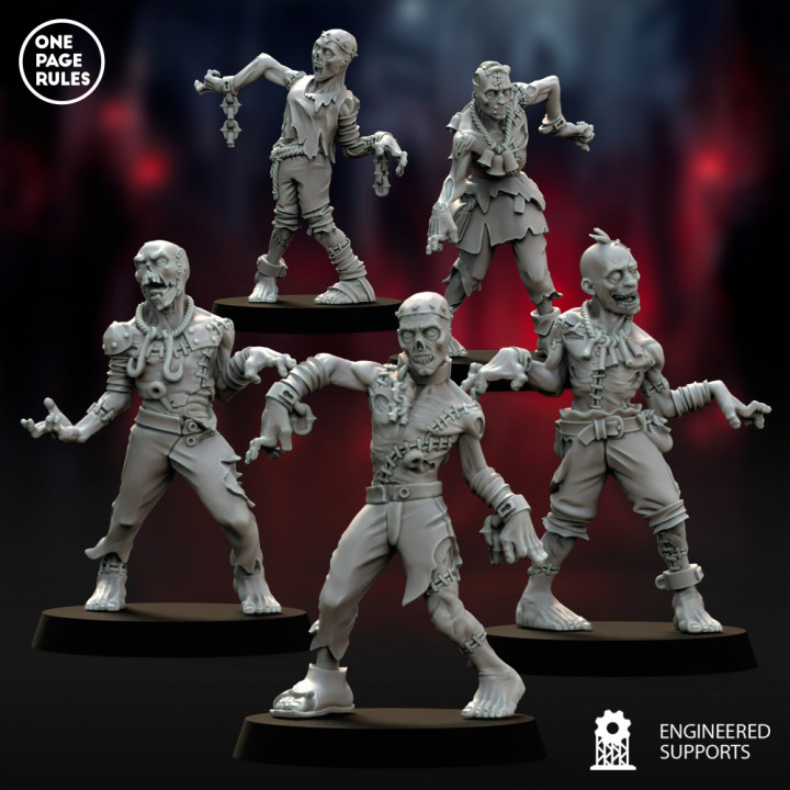 3D Printable Stitched Zombies - Vampiric Undead by One Page Rules