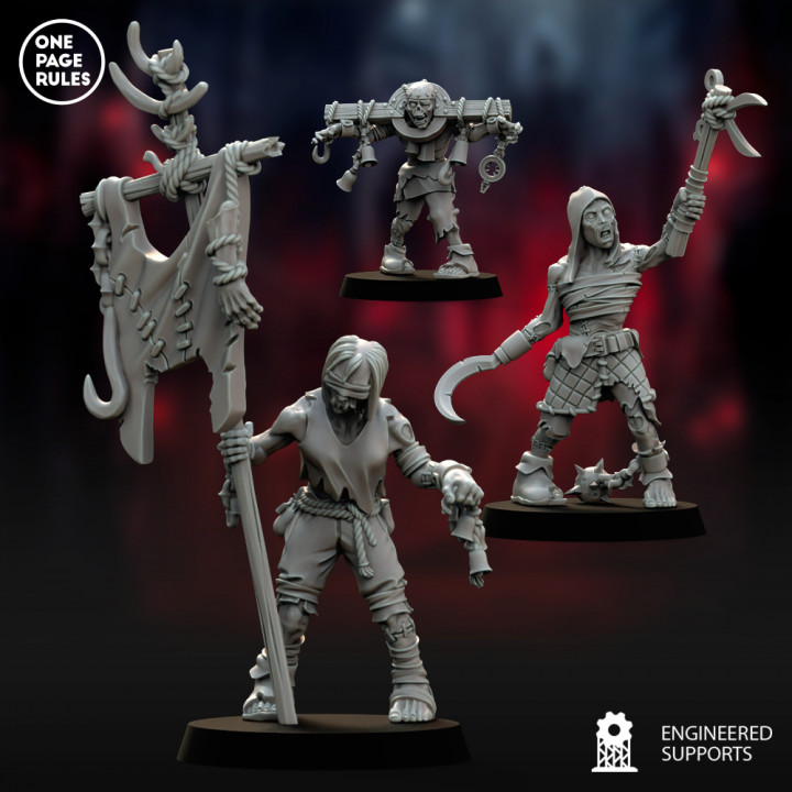3D Printable Stitched Zombies - Vampiric Undead by One Page Rules