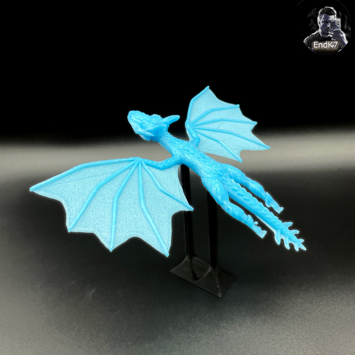 3D Printable Flying Dragon - Glow in the Dark - Wyvern by EndK7