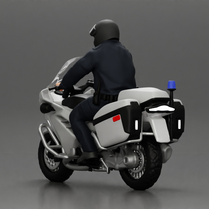 3D Printable Police Officer riding Police motorbike by 3DGeschaft ...