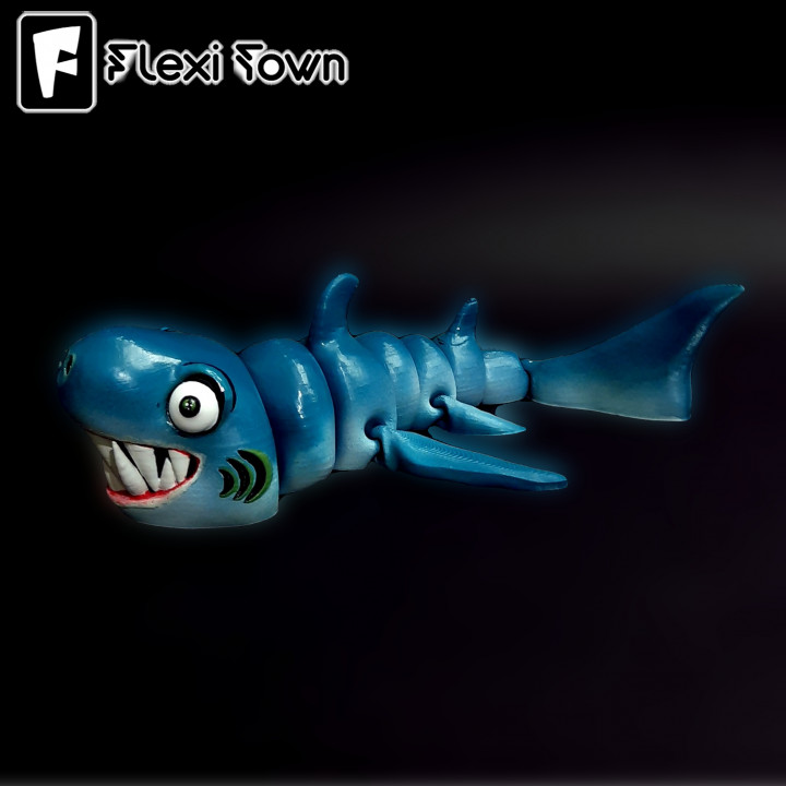 3D Printable Flexi Print-in-Place Shark by Flexi Town 3D Printable Flexi Print-in-Place Shark by Flexi Town