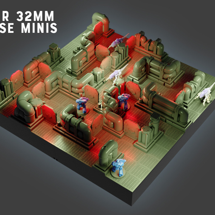 3D Printable Space Station Terrain for OUTPLAYED Gamebox - 32mm Minis ...
