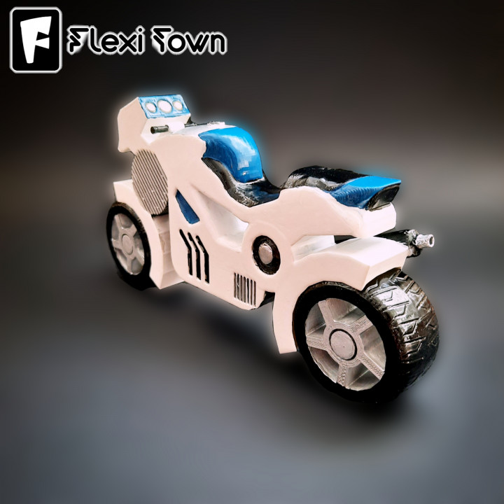 3D Printable Flexi Print-in-Place Bike Rider and Bike by Flexi Town