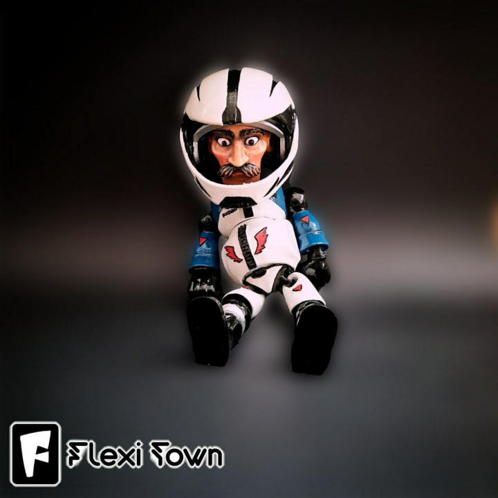 3D Printable Flexi Print-in-Place Bike Rider and Bike by Flexi Town
