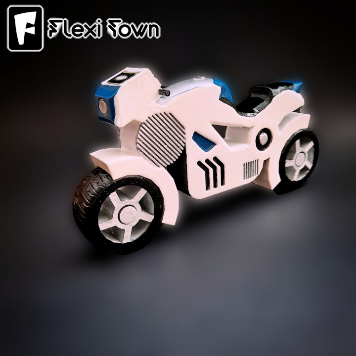 3D Printable Flexi Print-in-Place Bike Rider and Bike by Flexi Town