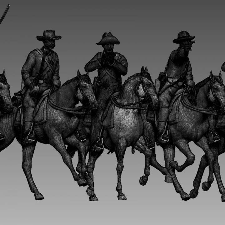 3D Printable Confederate Cavalry ACW by Dmitry Tishchenkov