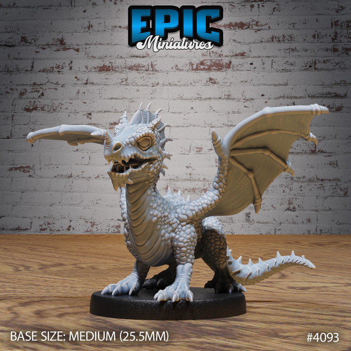 3D Printable Green Dragon Wyrmling / Legendary Drake / Ancient Flying ...