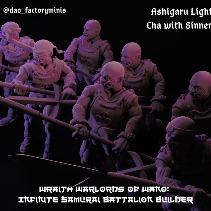 3D Printable Samurai_Ashigaru_Bonk unit (Kanabo) by DAOMiniatures