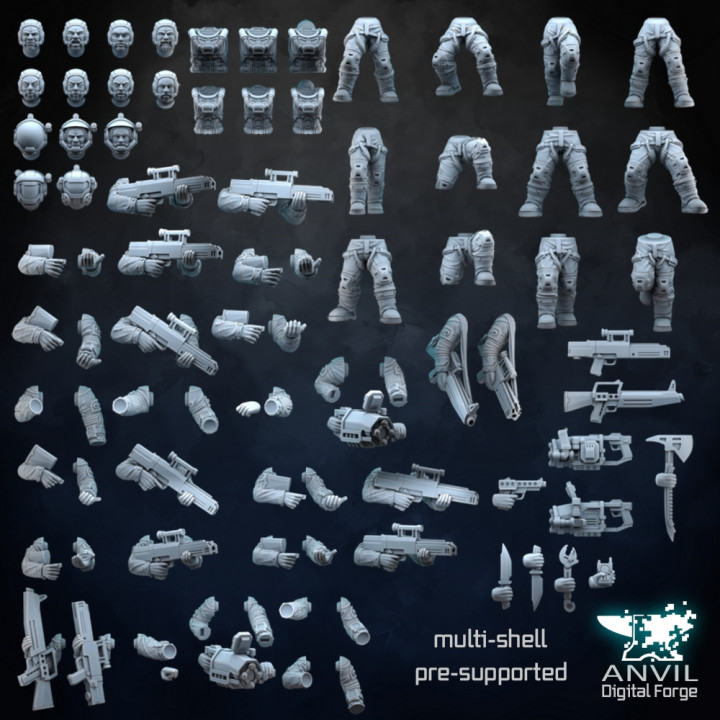 3D Printable NASA-Punk Astronauts - Modular Infantry for Skirmish ...