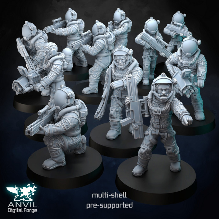 3D Printable NASA-Punk Astronauts - Modular Infantry for Skirmish ...