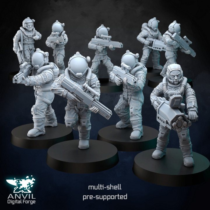 3D Printable NASA-Punk Astronauts - Modular Infantry for Skirmish ...