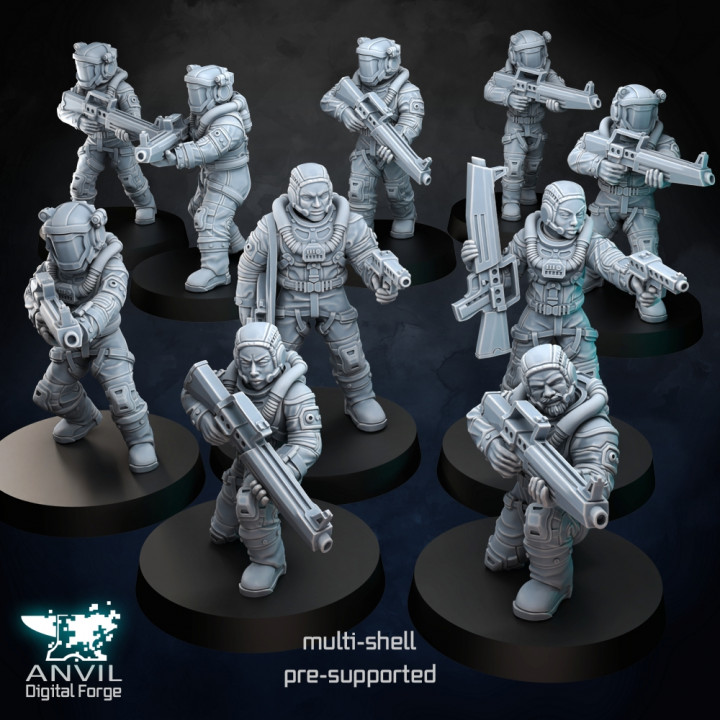 3D Printable NASA-Punk Astronauts - Modular Infantry for Skirmish ...