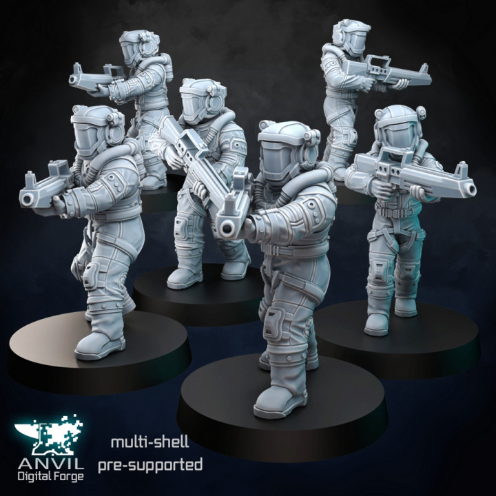 3D Printable NASA-Punk Astronauts - Modular Infantry for Skirmish ...