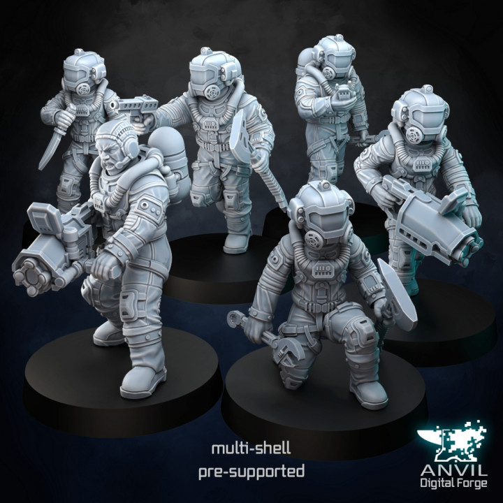 3D Printable NASA-Punk Astronauts - Modular Infantry for Skirmish ...