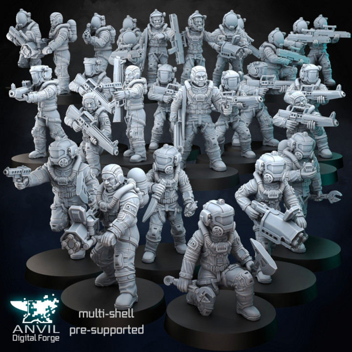3D Printable NASA-Punk Astronauts - Modular Infantry for Skirmish ...