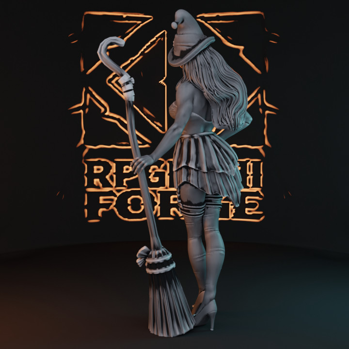 3D Printable Juniper - (SFW) Witch Pin-Up - Spicy Arts by RPGMINIFORGE