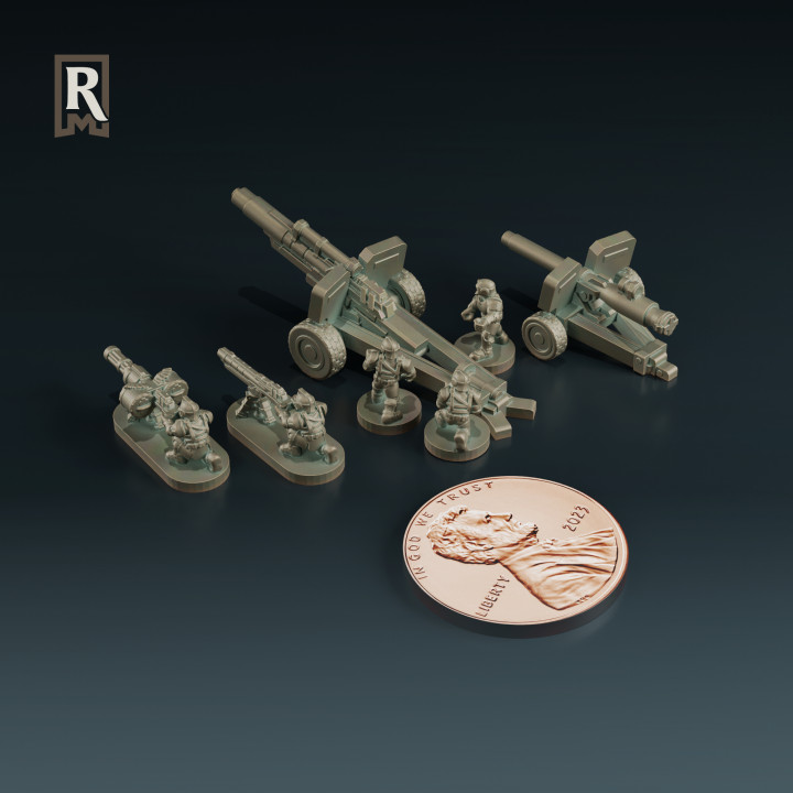 3D Printable SciFi Infantry Support Weapons & Crew by Resinant Miniatures
