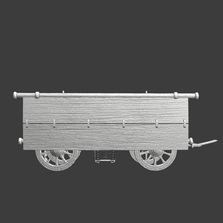 3D Printable Medieval Hussite War Wagon - ramp down by Northern Crusades Miniatures