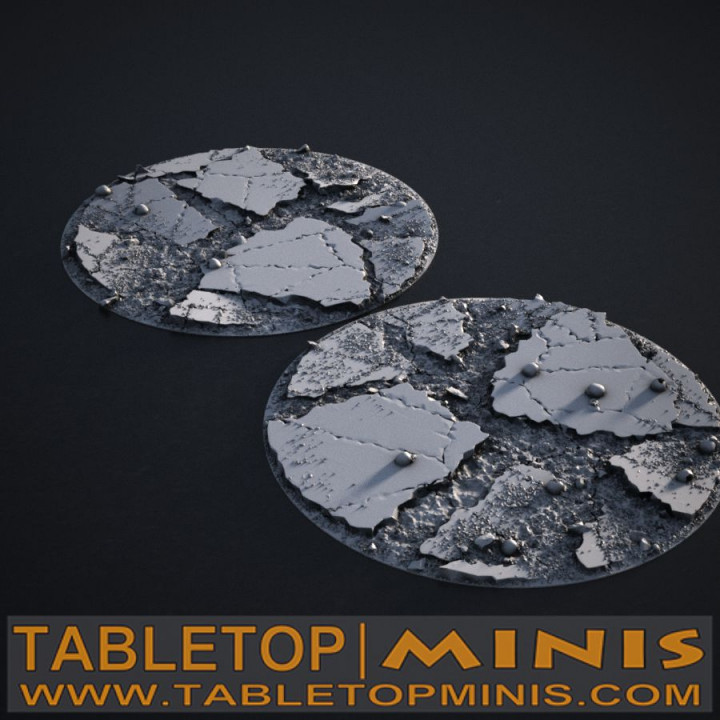 3D Printable Cracked Earth 160mm Bases Topper by TableTopMinis