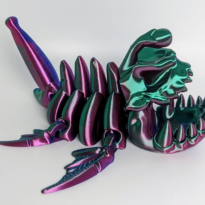 3D Print of Flexy Angler Fish Skeleton Print In Place by michaelervin