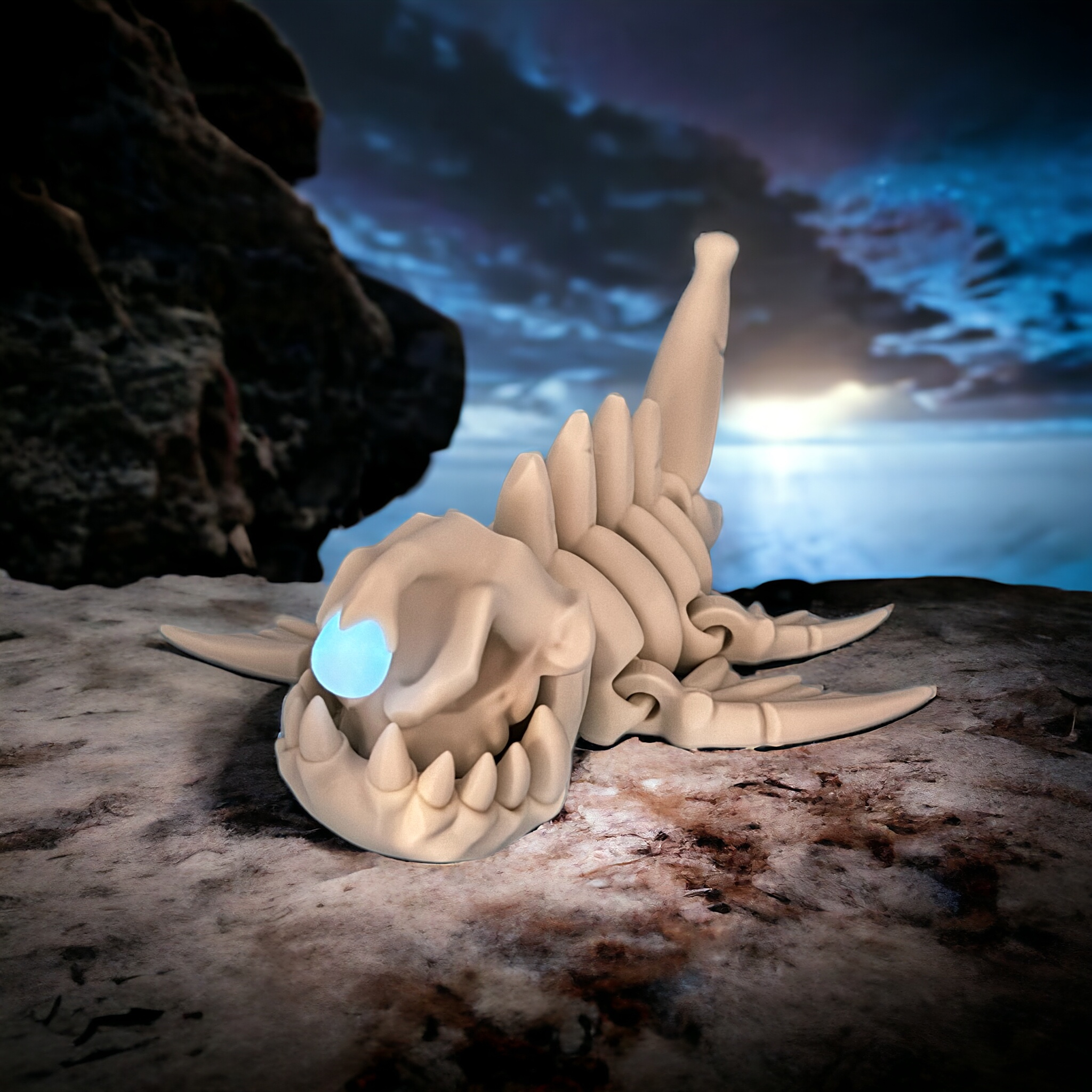 3D Printable Flexy Angler Fish Skeleton Print In Place by Printverse