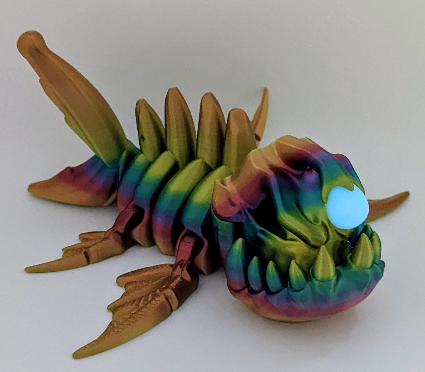 3D Printable Flexy Angler Fish Skeleton Print In Place by Printverse