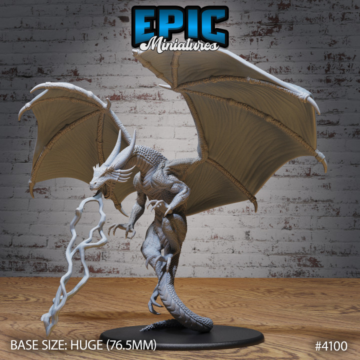 3D Printable Storm Dragon Lightning Breath / Legendary Drake / Tempest ...
